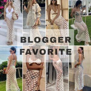 Zara | Swim | Zara Swimwear Perforated Maxi Cover Up Dress | Poshmark